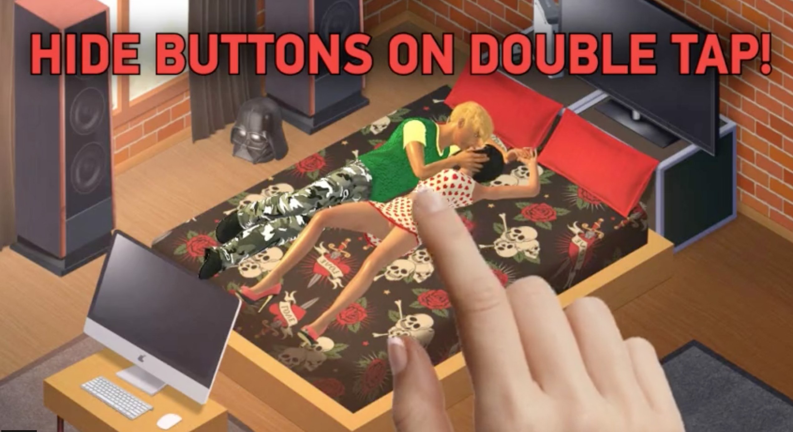 Double tap = hide controls